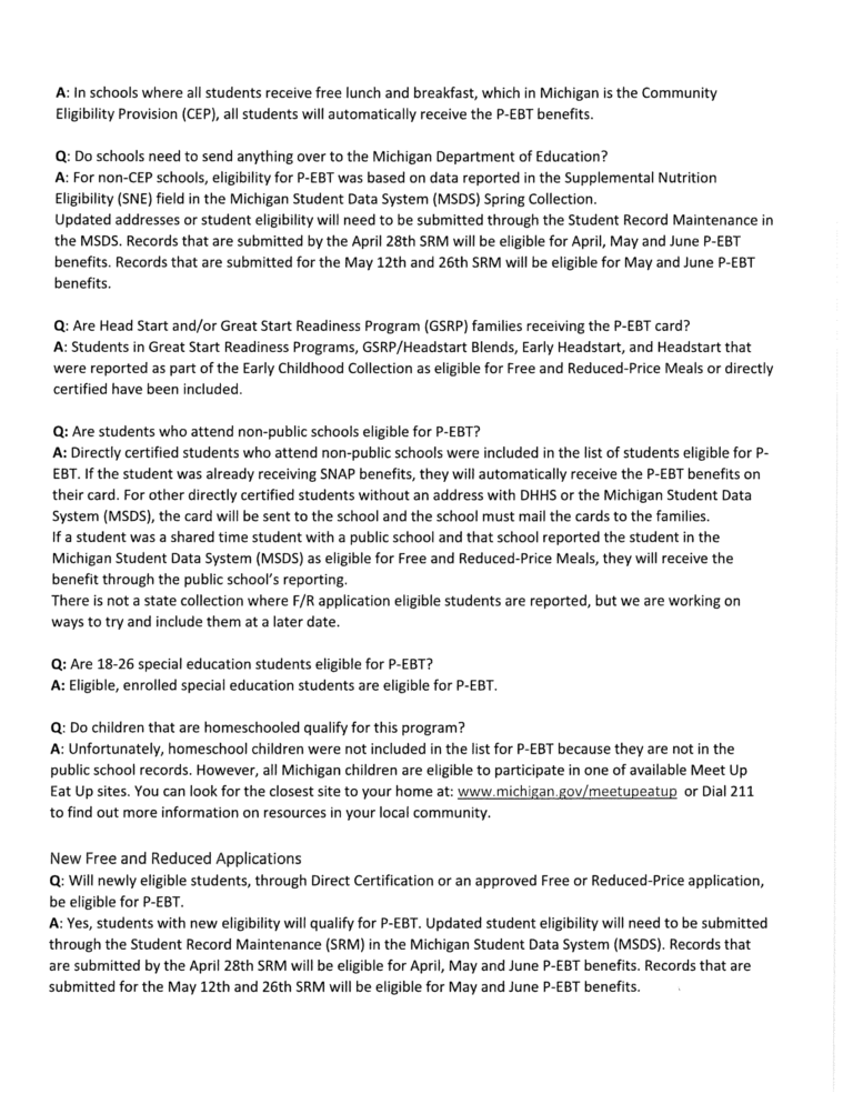 PEBT Benefits FAQ | Fordson High School