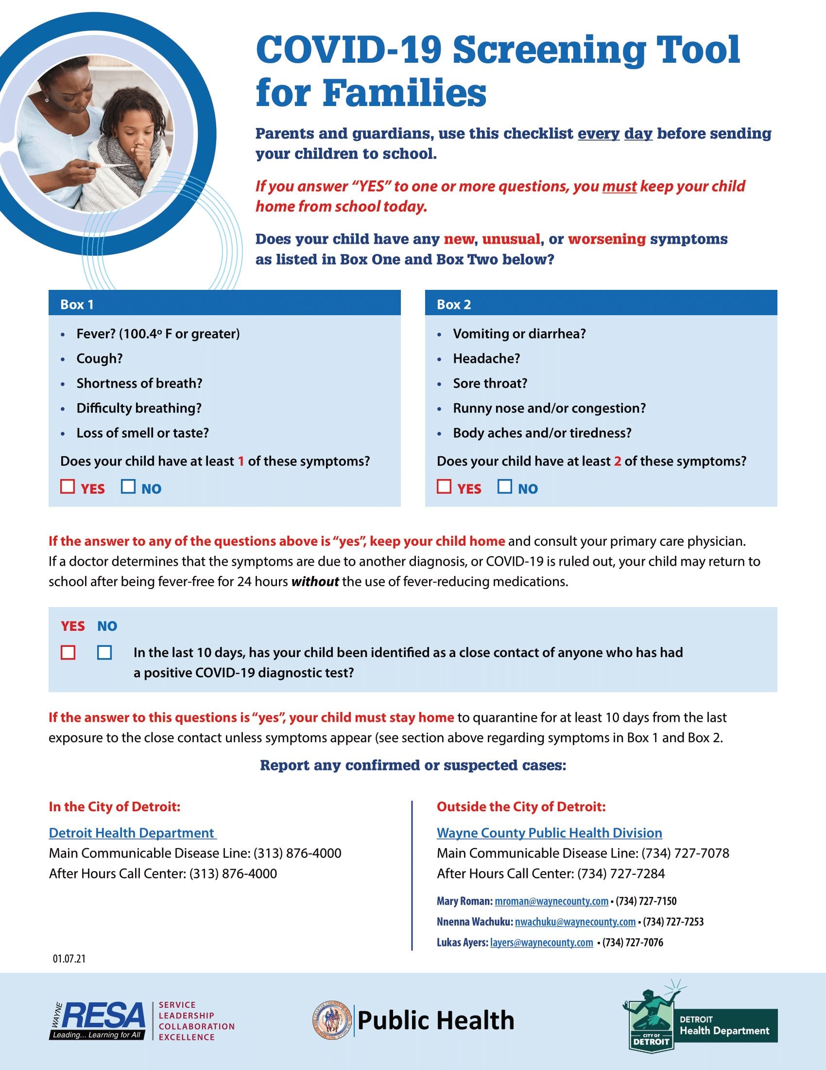 Screening tool for students – Fordson High School